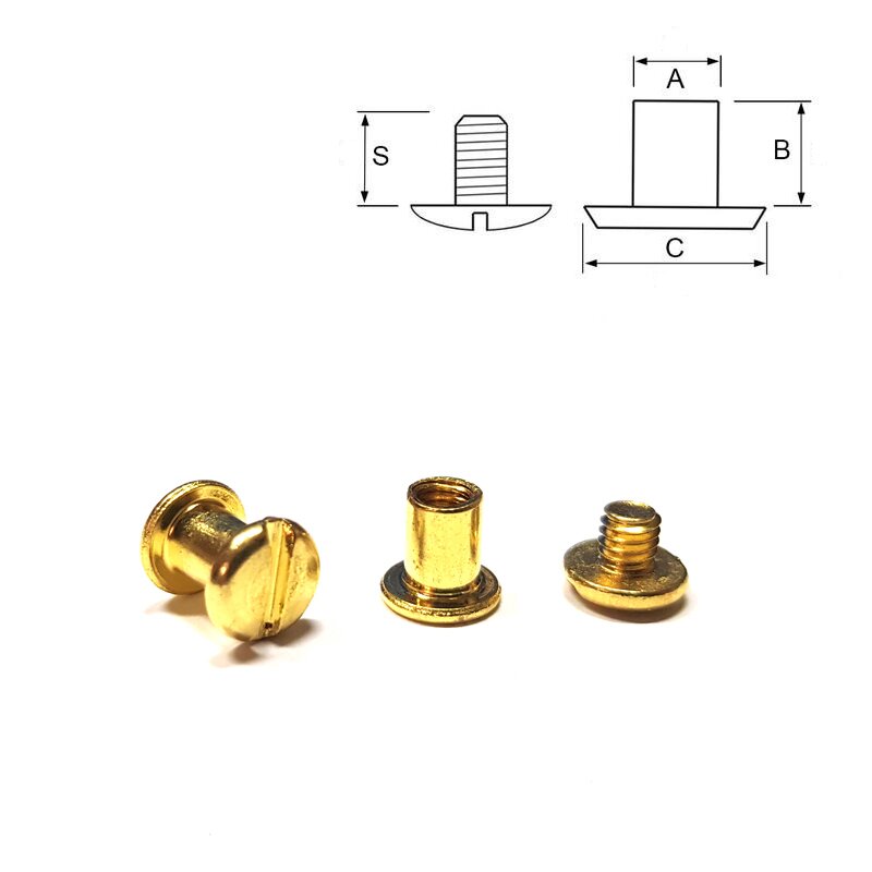 Buchschrauben / Chicago-Screw groß Messing